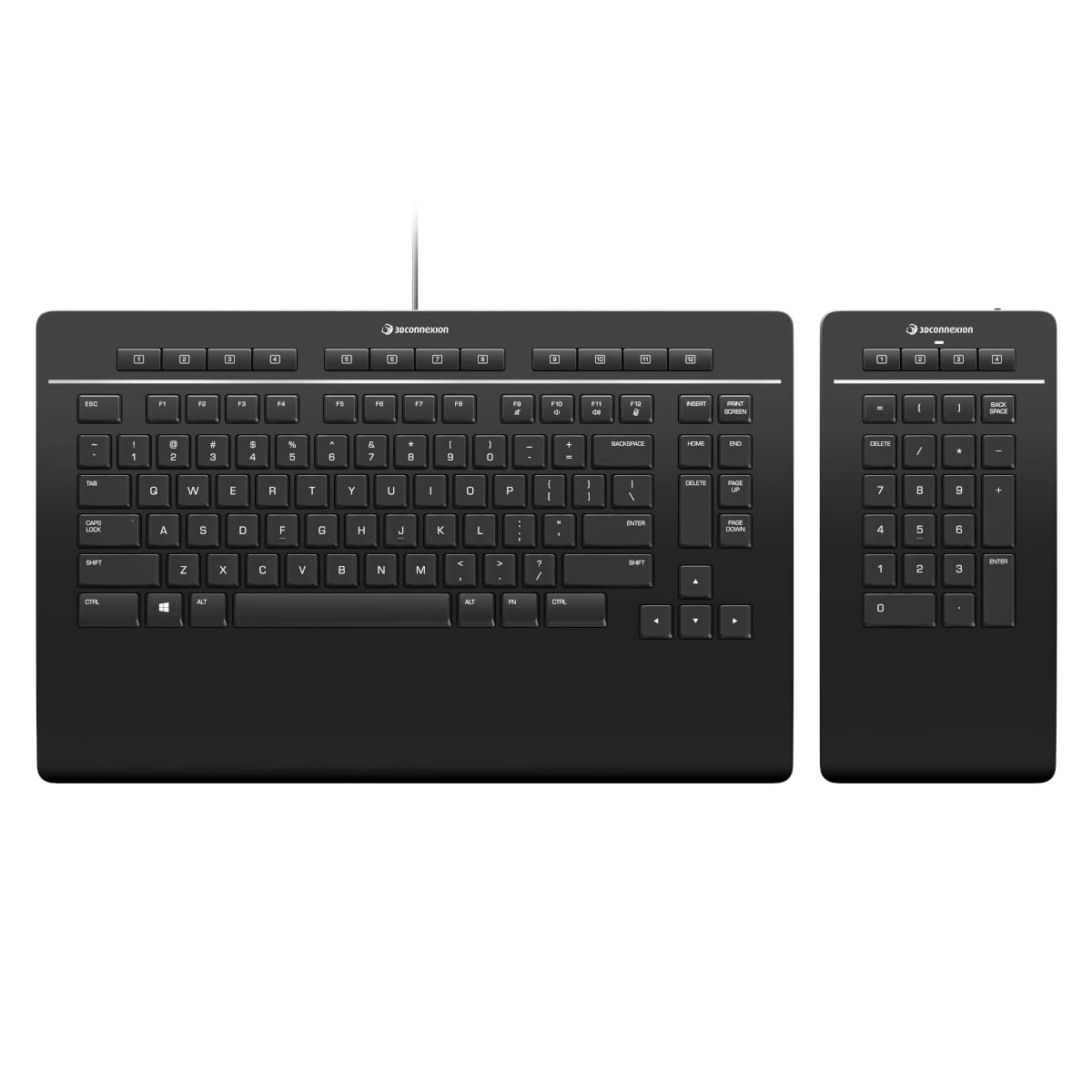 3DConnexion 3DX-700040 SpaceMouse Pro 3D Mouse Keyboard Pro with Numpad, US (QWERTY)