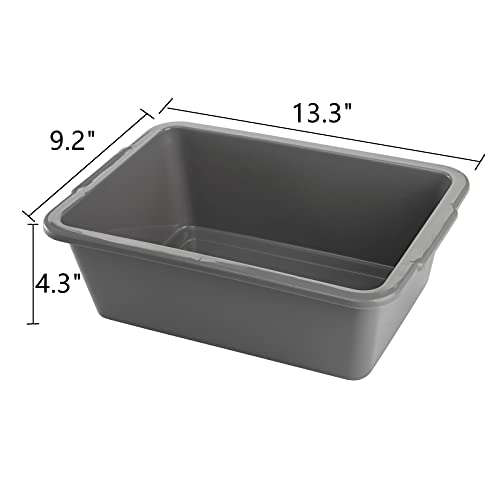 Dicunoy 4 Pack Plastic Bus Tubs, 8L Dish Tubs Food Service Tub, Kitchen Rectangle Wash Dish Basin Pans, Small Meat Lugs, Concrete Cement Mixing Tray, Commercial Tote Box for Home, RV, Camping