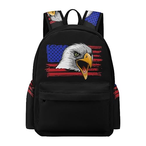 American Eagle USA Flag Travel Backpack Lightweight 16.5 Inch Computer Laptop Bag Casual Daypack for Men Women
