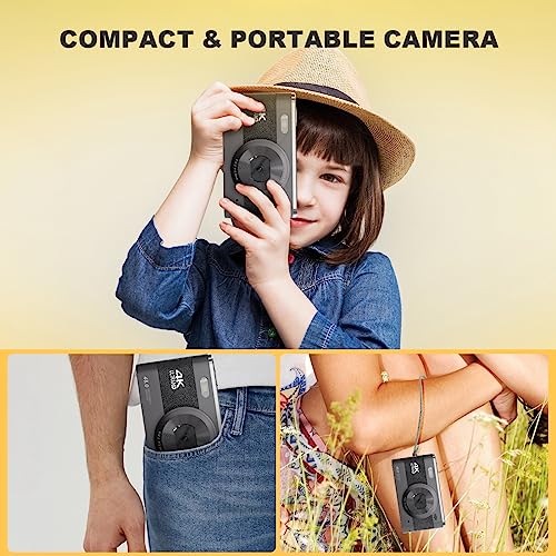 Digital Camera for Photography and Video 4K 48MP Vlogging Camera for YouTube with 3β FHD Screen 18X Digital Zoom Point and Shoot Camera Mini Travel Camera with 32GB SD Card, 2 Batteries-Black