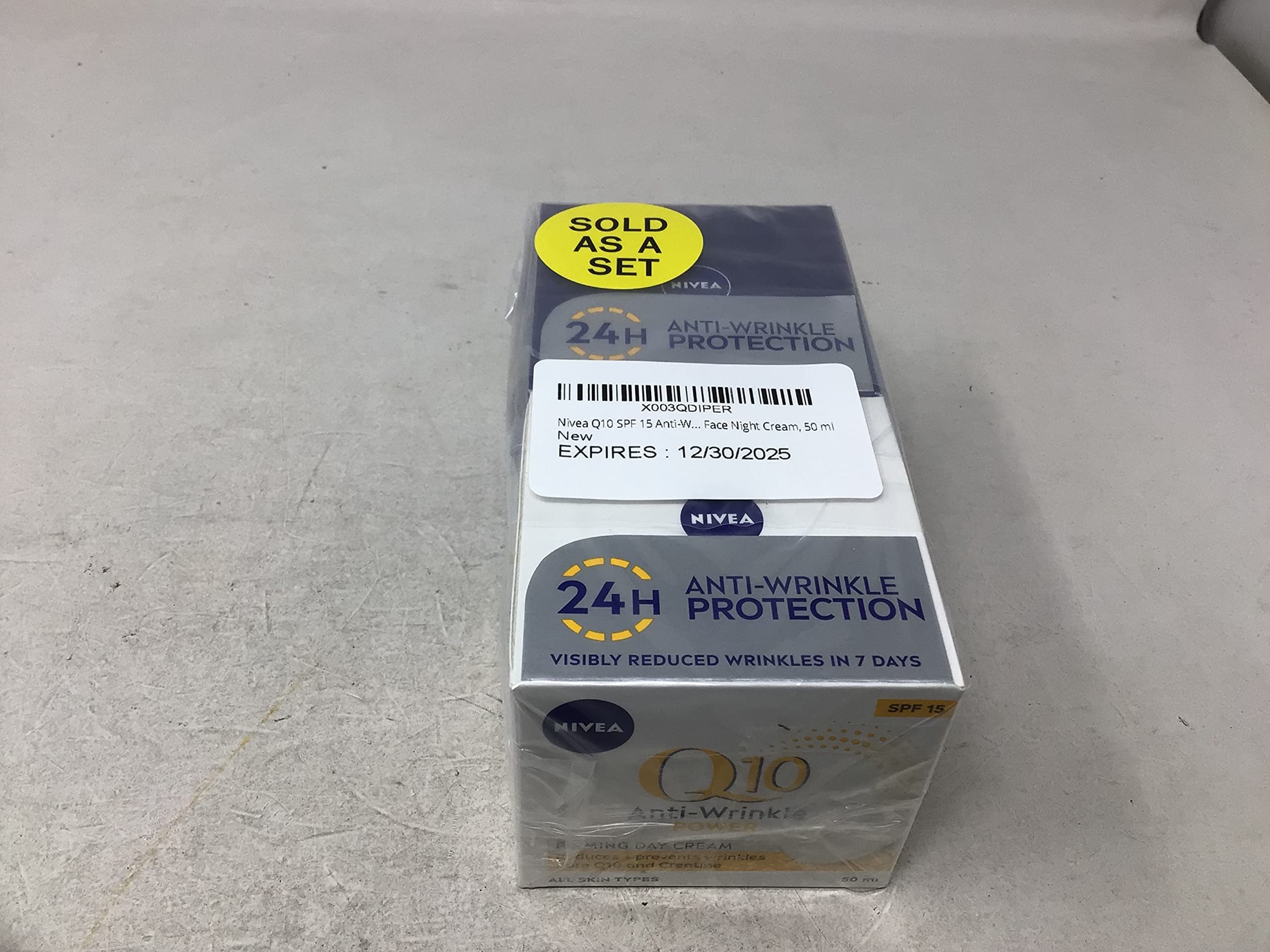 Nivea Q10 SPF 15 Anti-Wrinkle Face Day Cream Plus Face Night Cream, 50 ml
