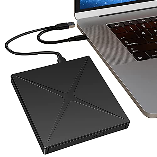 External Blu ray Drive DVD/BD Player Read Portable Blu-ray Drive USB3.0 and Type-C Port, Suitable for Windows XP/7/8/10 MacOS for MacBook PC,Silent Highspeedul