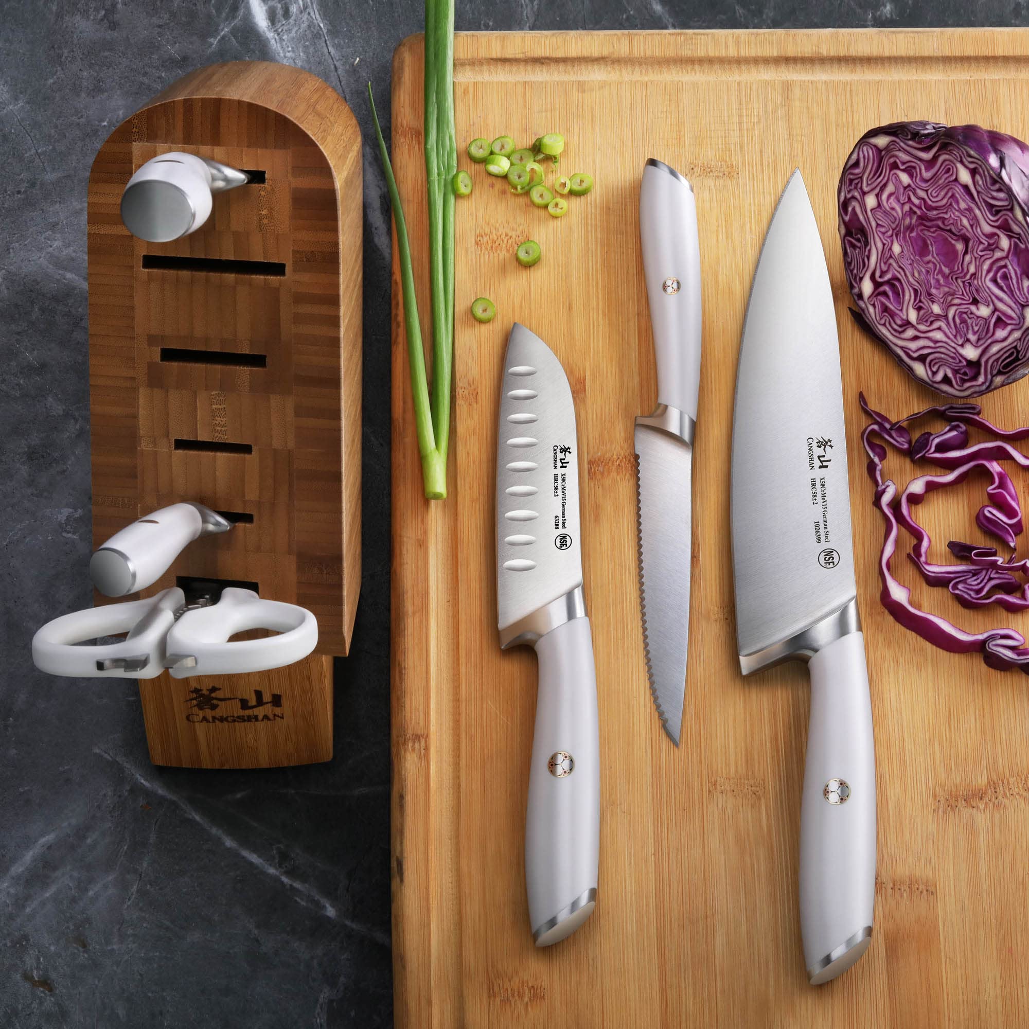 Cangshan L1 Series 1026610 German Steel Forged 7-Piece Knife Block Set