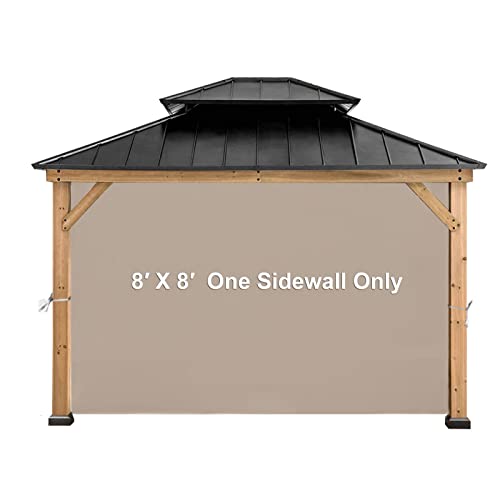 CoastShade Gazebo Replacement Curtain for 8x8 or 10x10 or 10x12 Summer Outdoor Gazebo,6.7FT Height,Only 1 Panel Sidewall,Autumn Gazebo Sidewall,Beige