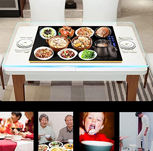 Buffet Warming Tray Hot Plate with Adjustable Temperature Control, Party Chafing Dish, Electric Food Warmer for Kitchen, Dining Room,Black,16x11inch (Black 31x19inch)