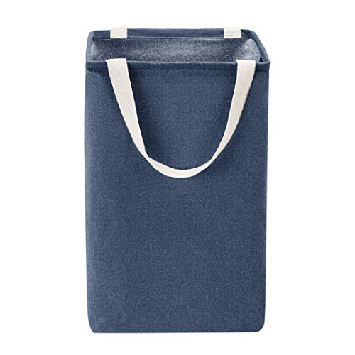 Amazon Basics Fabric Storage Bin Basket - Tall Cube, Navy Blue