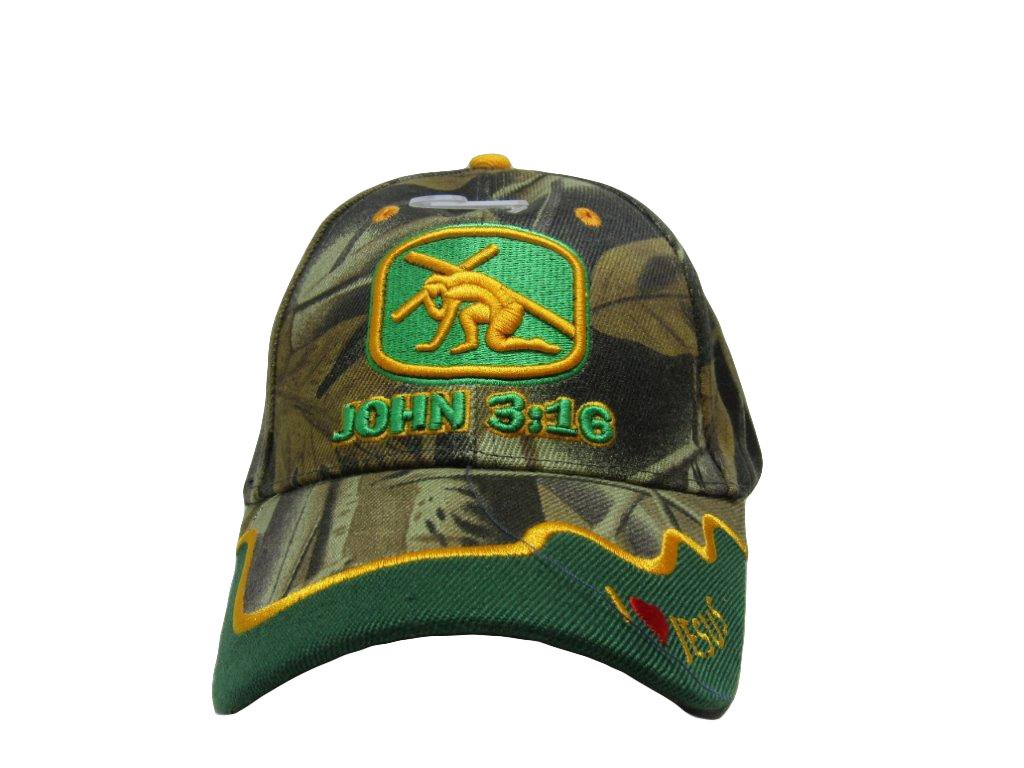 AES John 3:16 Christ Jesus Cross Christian Camo Camouflage Embroidered Cap Hat