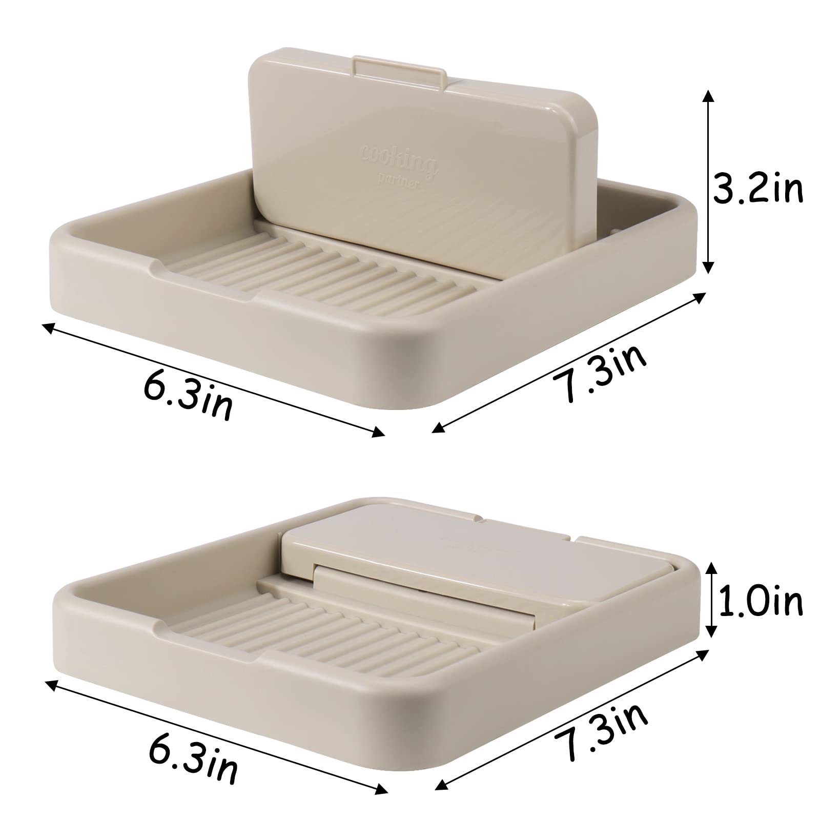 Palksky 1PCS Spoon Rest for Kitchen Counter - Spoon Holder for Stove Top, Pot Lid Holder with Drip Pad for Ladle|Spatula|Tongs|Forks|Utensil Holder Organizer