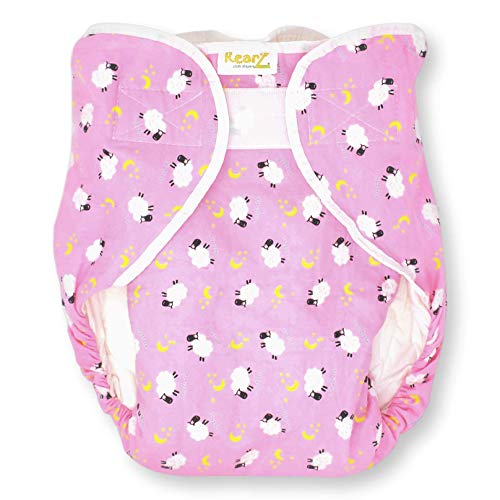 Rearz - Omutsu Bulky Fitted Nighttime Cloth Diaper (Pink - Sheep) (Small/Medium)