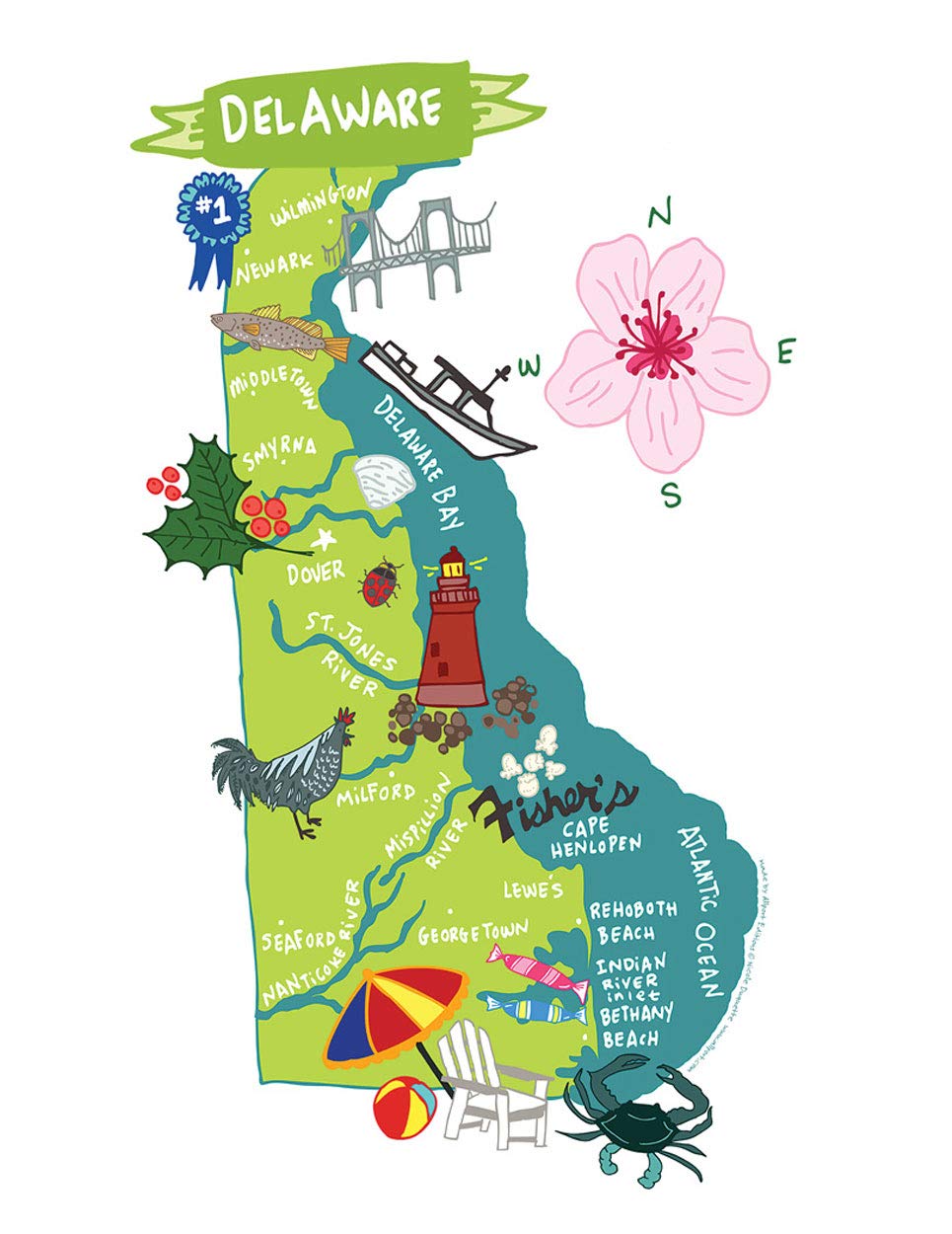 Allport Editions Hello : Delaware Kitchen Towel - 100% Cotton Kitchen Dish Towel
