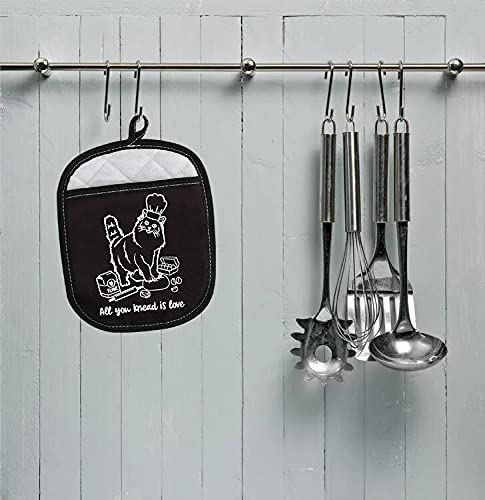 All You Knead is Love Cat Kneading Kitten Pun Baking Oven Pads Pot Holder with Pocket (All You Knead is Love)