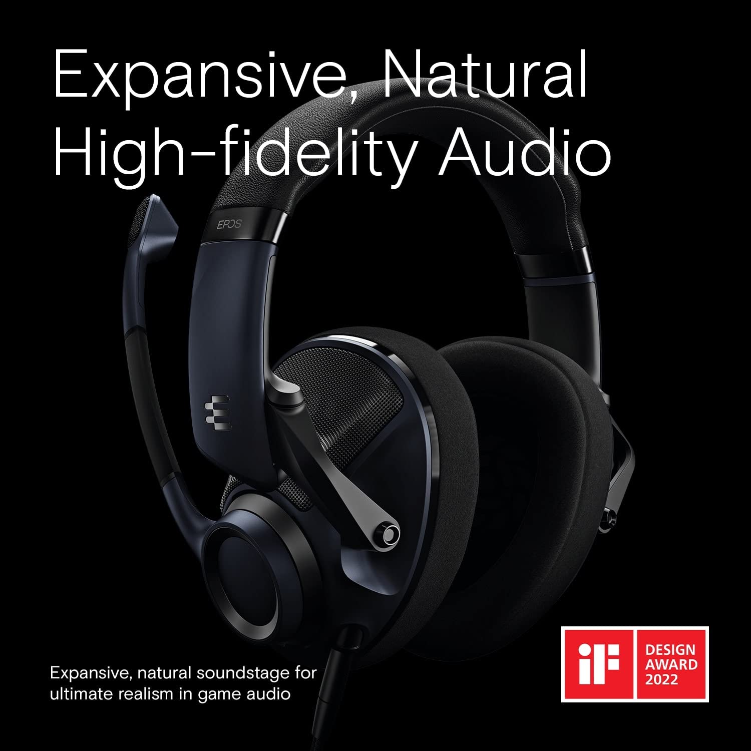 EPOS H6Pro - Open Acoustic Gaming Headset with Mic - Lightweight Headband - Comfortable & Durable Design - Xbox Headset - PS4 Headset - PS5 Headset - PC/Windows Headset - Gaming Accessories (Black)