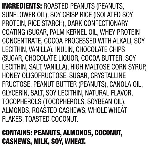 Amazon Brand - Happy Belly Protein Chewy Bars, Peanut Butter & Dark Chocolate, 30 Count (6 Packs of 5)