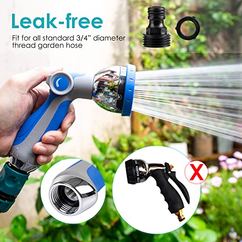 LOKIMSI Garden Hose Nozzle Sprayer,Features 10 Spray Patterns, Thumb Control, On Off Valve for Easy Water Control,Best for Watering Plants,Lawn& Garden,Washing Cars,Cleaning,Showering Pets