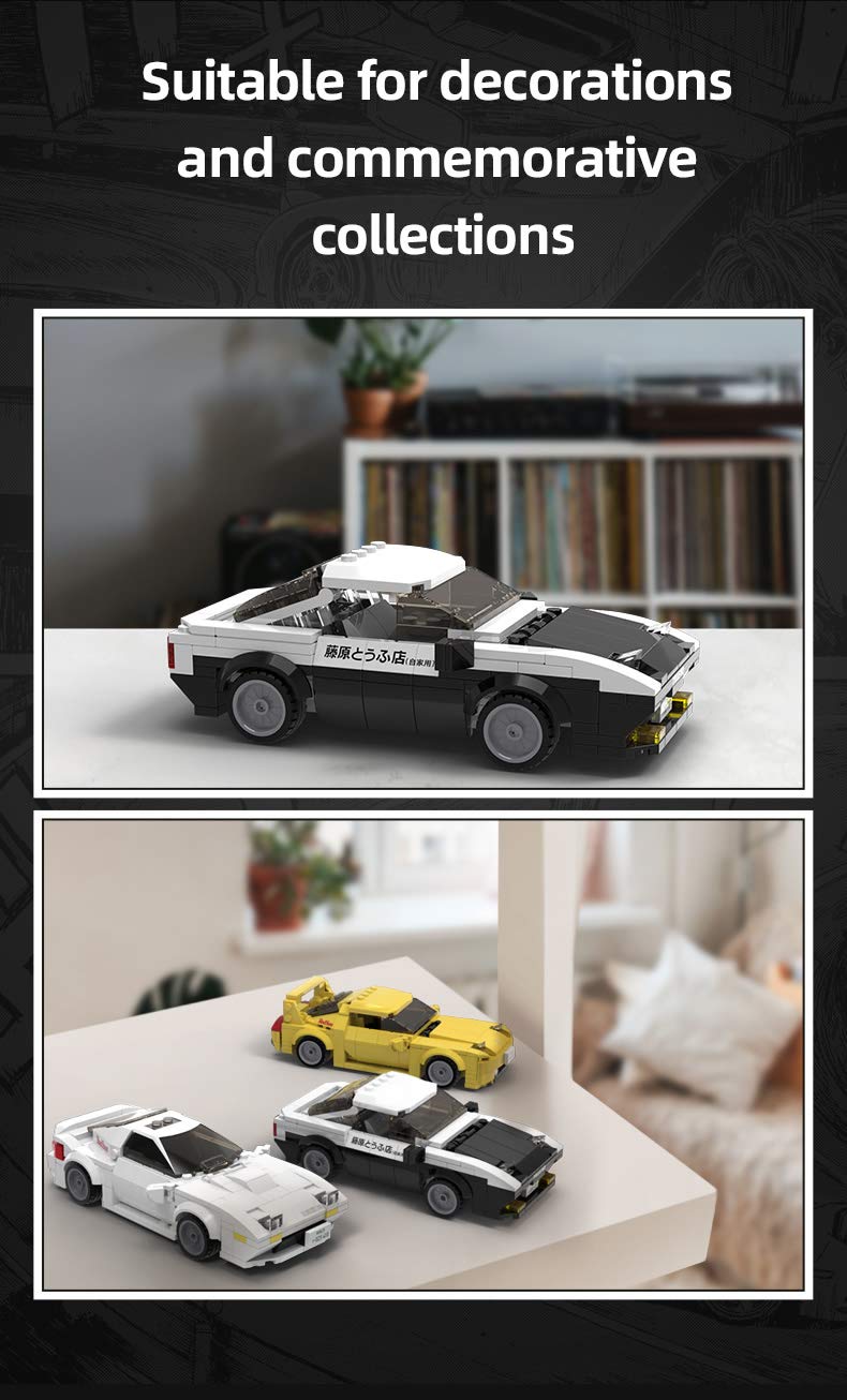 dOMOb Toyota AE86 Trueno – Initial-D 25-th Anniversary – CADA Bricks Toys for 8+ Age Kids & Adults – Realistic Car Model 1:24 Simulated Build – 280 Bricks or Blocks – for Boys, Hobbyist, Collector