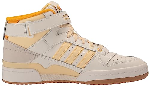 adidas Men's Forum Mid Sneaker, Cloud White/Crew Yellow/Gum, 15