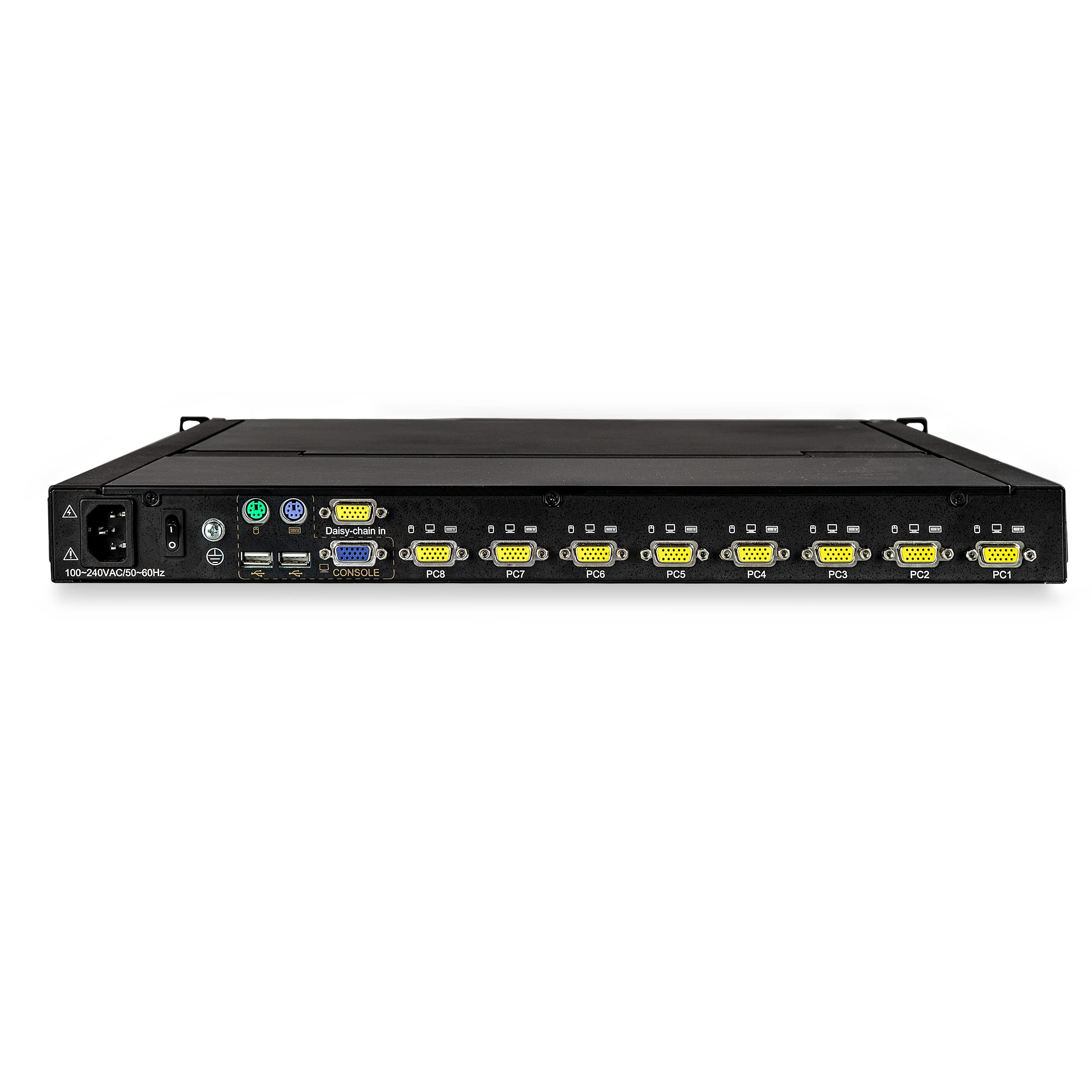 StarTech.com 8 Port Rackmount KVM Console w/ 6ft Cables - Integrated KVM Switch w/ 17" LCD Monitor - Fully Featured 1U LCD KVM Drawer- OSD KVM - Durable 50,000 MTBF - USB + VGA Support (RKCONS1708K)