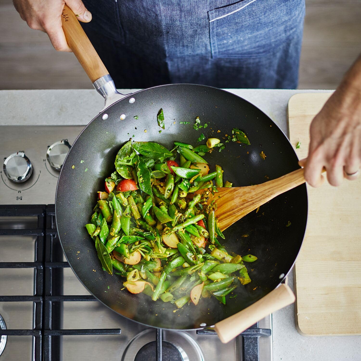 Sur La Table Professional Nonstick Wok, Black