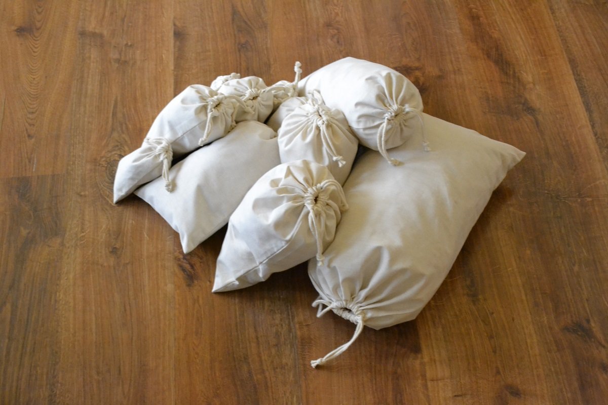 8"x10" Reusable Eco Friendly 100% Cotton Double Drawstring Muslin Bags "Premium Quality" (Natural Color)- Set of 100