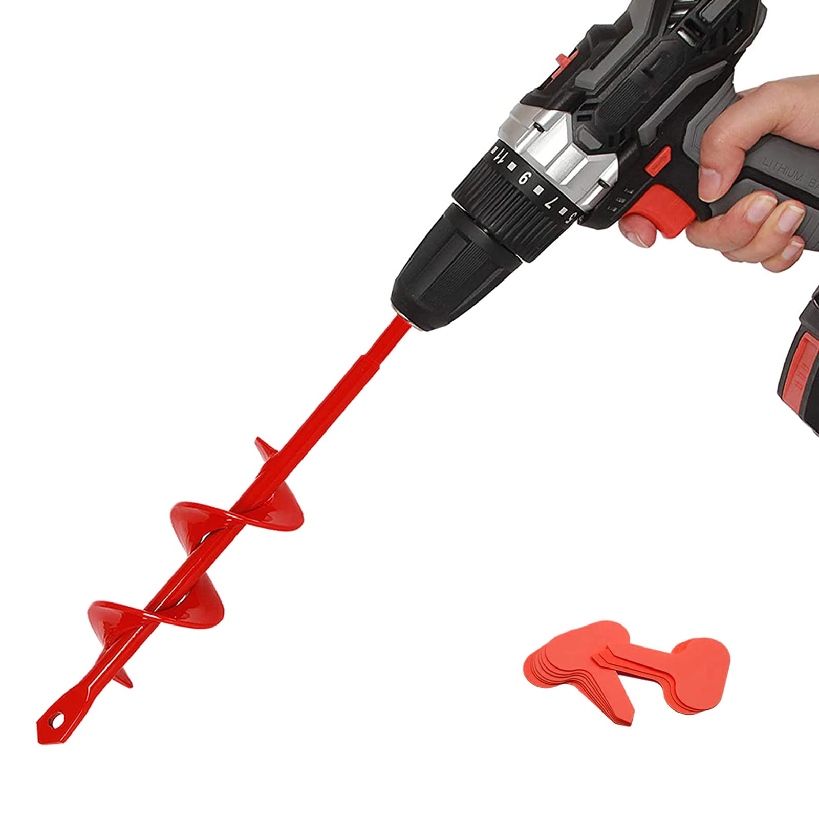 Bit for Planting 1.6"(D) x8.6"(L), Garden Ground Earth Spiral Drill Bit for 3/8" Hex Drive Drill Auger Bulb Planter Drill Bit Post Hole Digger Solid Shaft Heavy Duty Auger Spiral Drill Bit