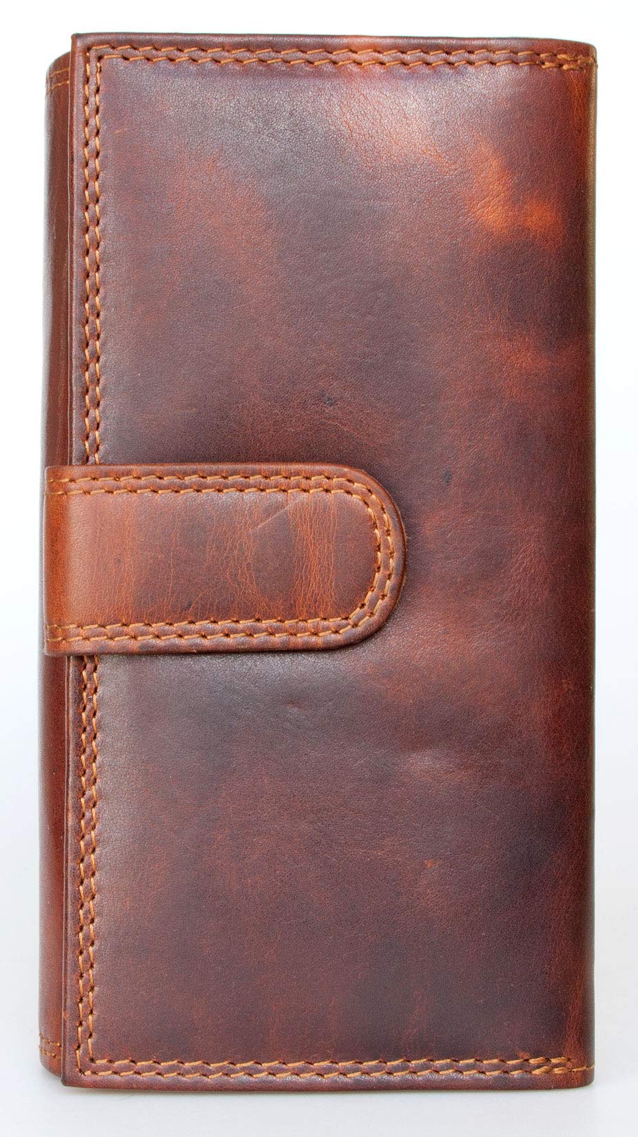 Double Sided RFID Leather Wallet Bull Burry Whole Made of a Strong Genuine Cowhide Brown One Size BB 160000 L101 BRN Vintage Double Sided Medium Brown
