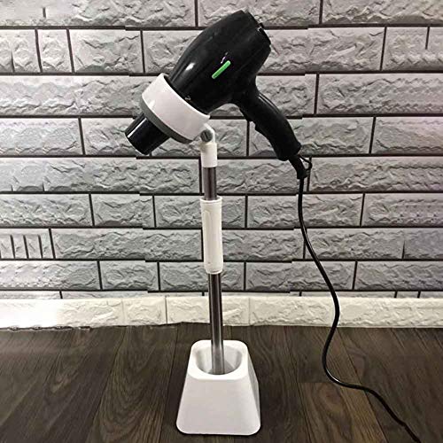 Bibabala Hands Free Hair Dryer Stand,180 Degrees Rotation Lazy Hair Dryer Holder with Non Slip Base, Suitable for Bathroom, Vanity, Makeup Room Countertop(Creamy White)
