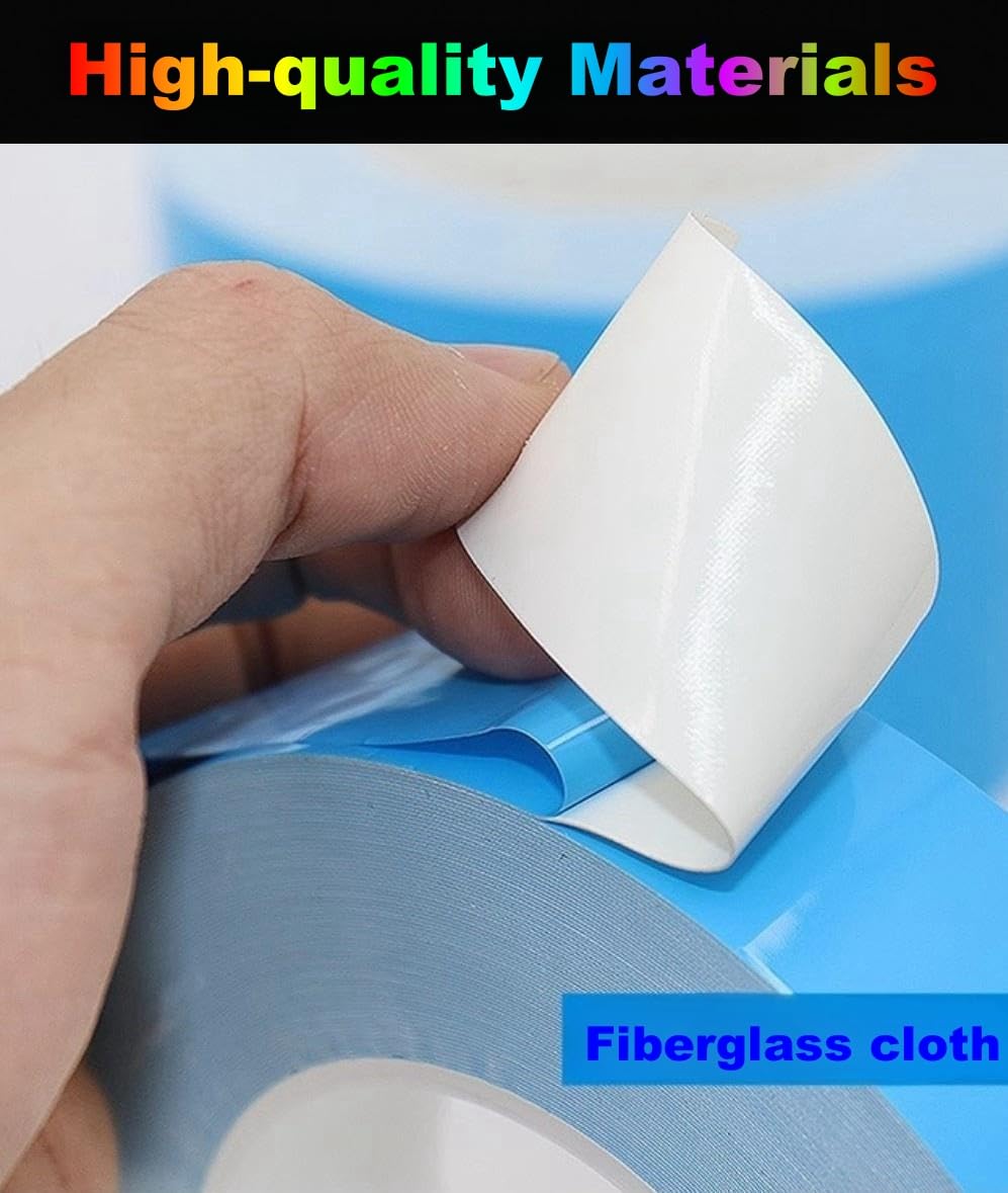 Double Sided Tape 1inch x 66Feet Thermal Tape Heavy Duty Super Strong Adhesive, Insulation Heat Transfer Tape for Paste CPU Heatsink, Mounting LED Strip, Carpet Fixing, Woodworking Project, DIY Crafts