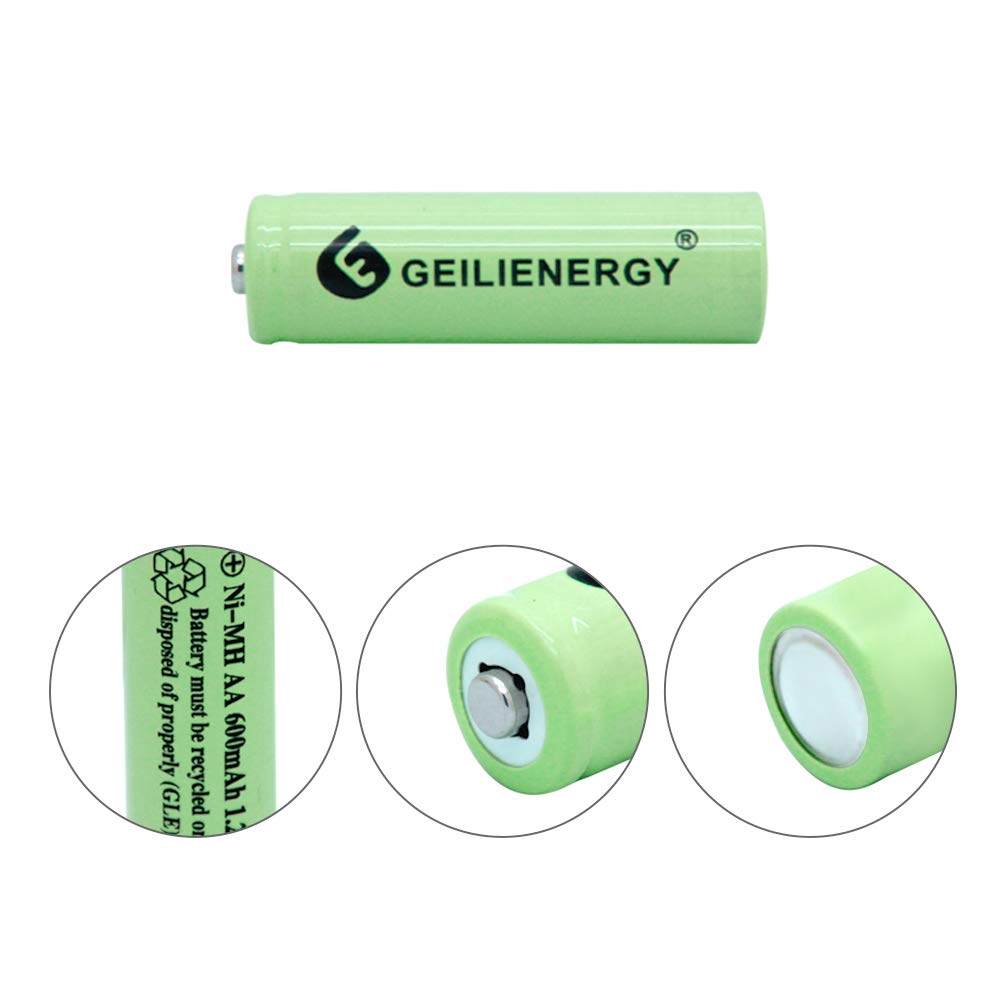 QBLPOWER AA Ni-MH 600mAh 1.2V Rechargable Solar Light Batteries for Outdoor Solar Lamps Garden Lights Remotes Mice(8Pcs)