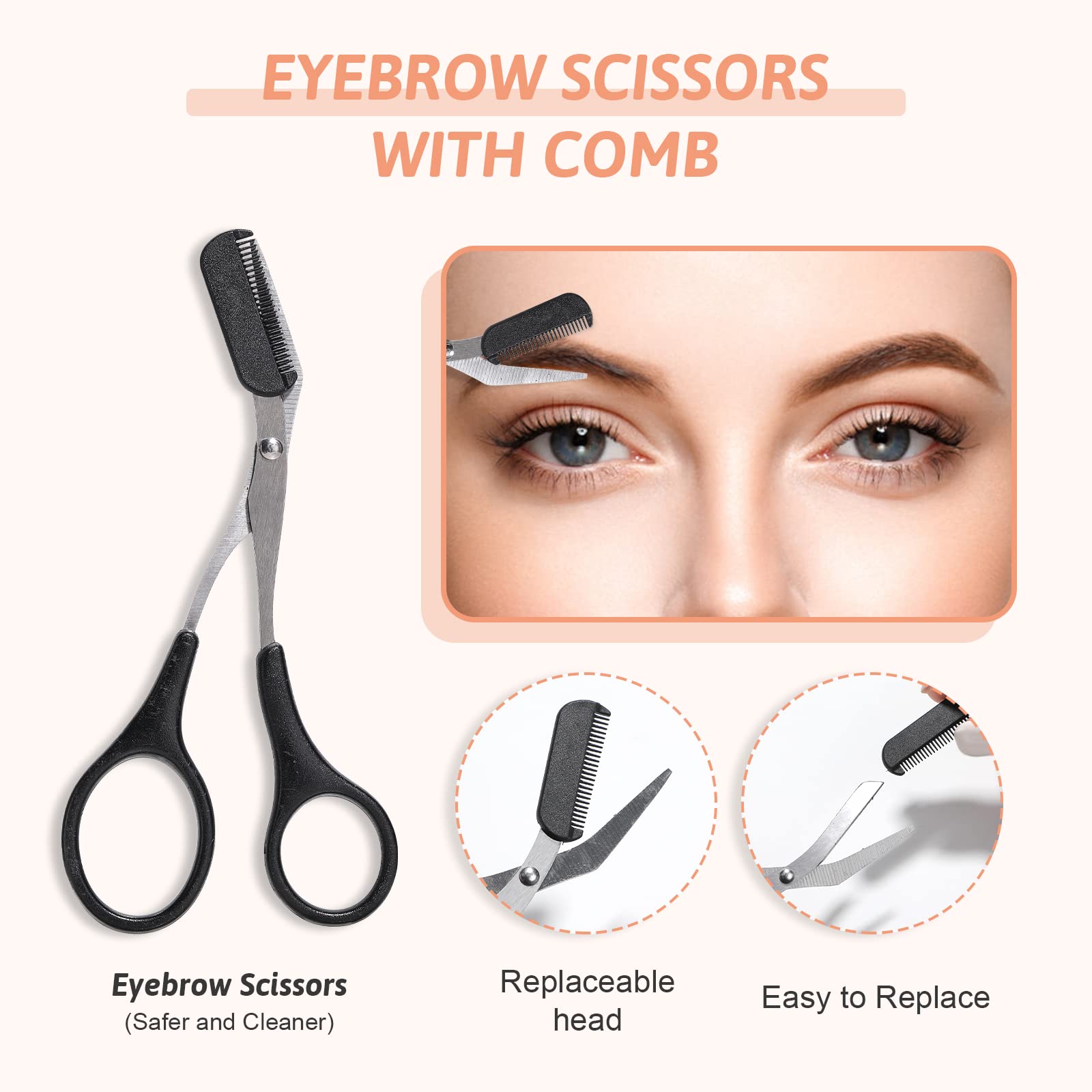 BS-MALL Eyelash Grooming Brush Foldable Eyelash Separator Mascara Eyebrow Scissors Applicator Eyebrow Comb Brush for Making Up Supplies(5 Pieces)