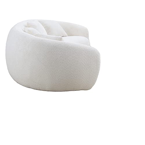 ERYE Modern Half Moon Comfy Sectional Leisure Couch,102" Teddy Fleece Boucle Curved Sofa, Beautiful Freestanding 5 Seats Sofa&Couch for Living Room, Professionally Perfect Shape More Decorative