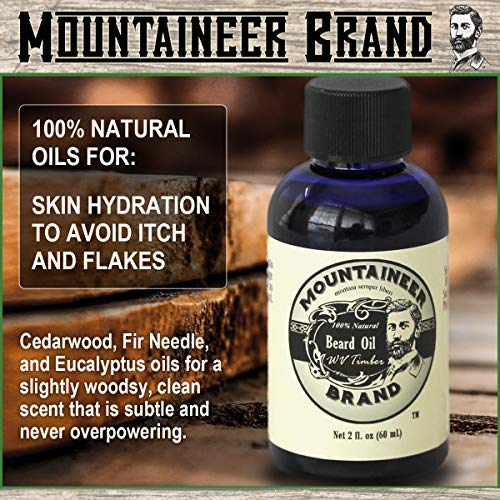 Mountaineer Brand Beard Grooming Kit for Men | Beard Oil, Conditioning Balm, Wash, Brush | Mustache Growth Essentials | WV Citrus & Spice Scented