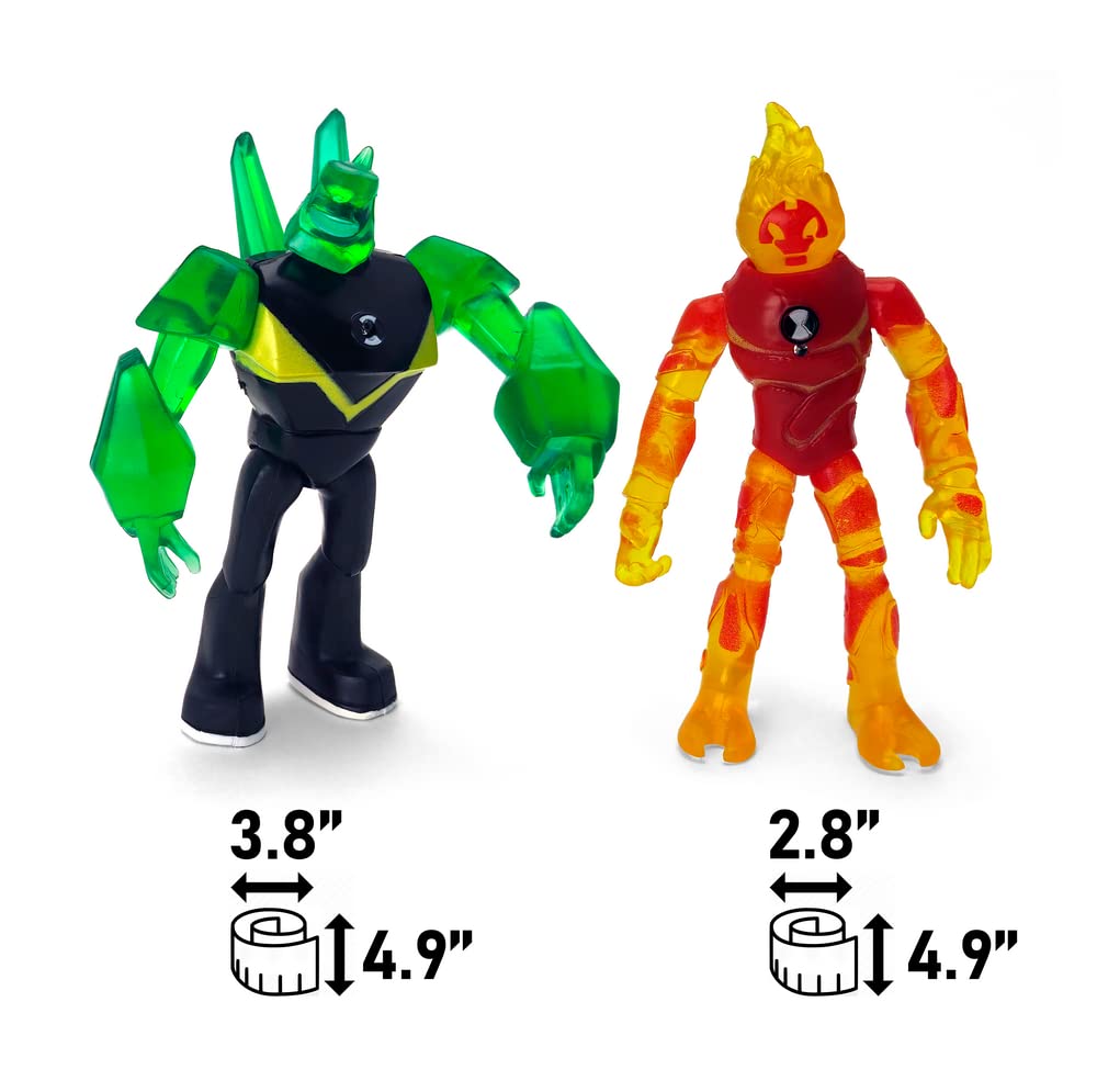 Figures Based on Ben 10 Action Figures - Set of 9 Toys [Ben Tennyson, Four Arms, Grey Matter, Kineceleran, Diamondhead, Hex, Steam Smythe, Cannonbolt, Heatblast]