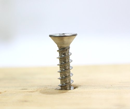Bolt Dropper 8 x 1-1/4"'' Chrome Coated Stainless Flat Head Phillips Wood Screw, (25 Pack), 18-8 (304) Corrosion Resistant