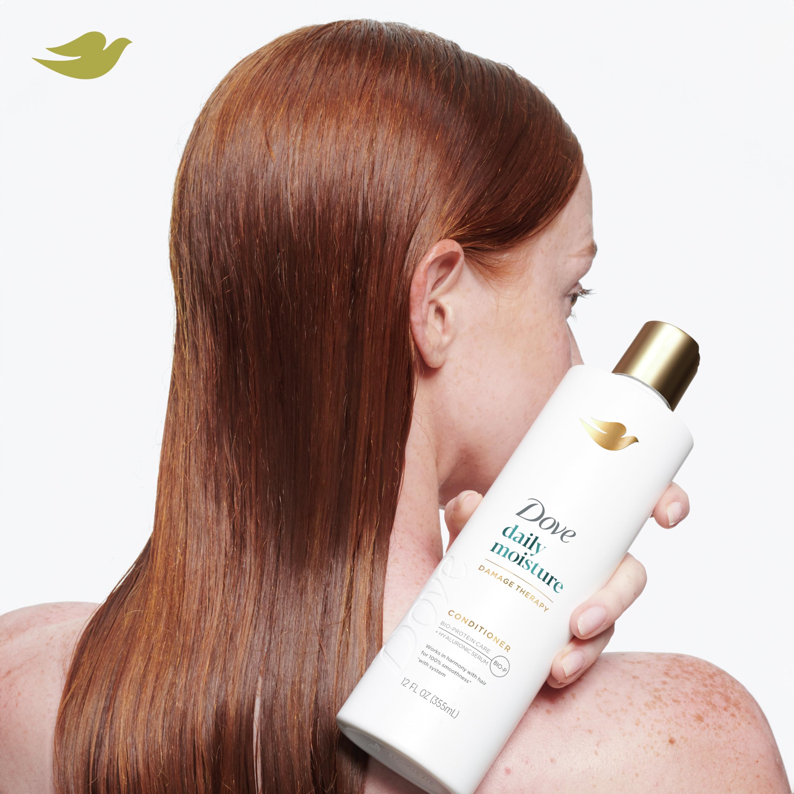 Dove Conditioner Daily Moisture Damage Therapy for Dry Hair with Bio-Protein Care Technology and Hyaluronic Serum 12 Fl Oz