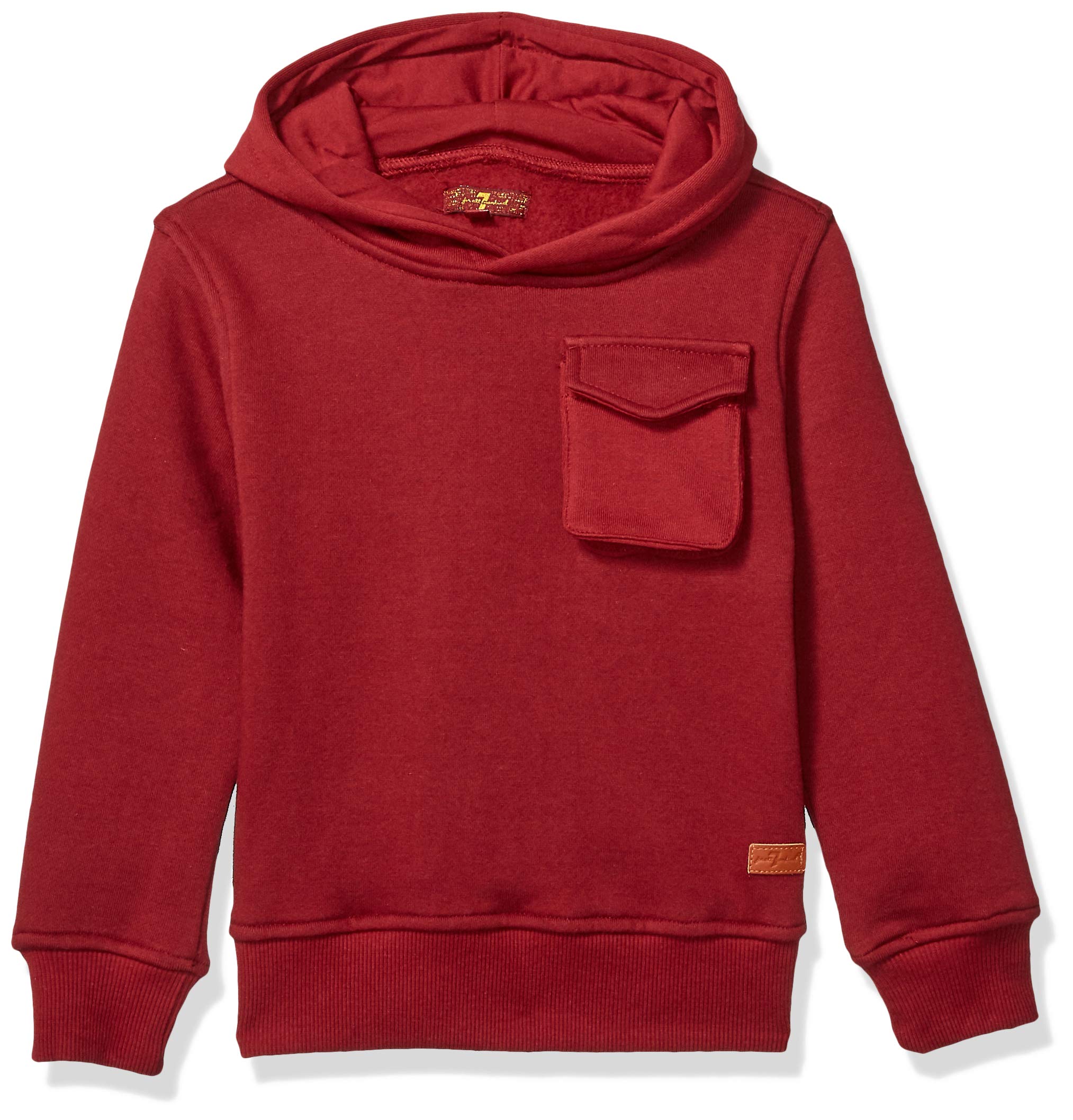 7 For All Mankind Boys' Little Fleece Hoodie, Merlot