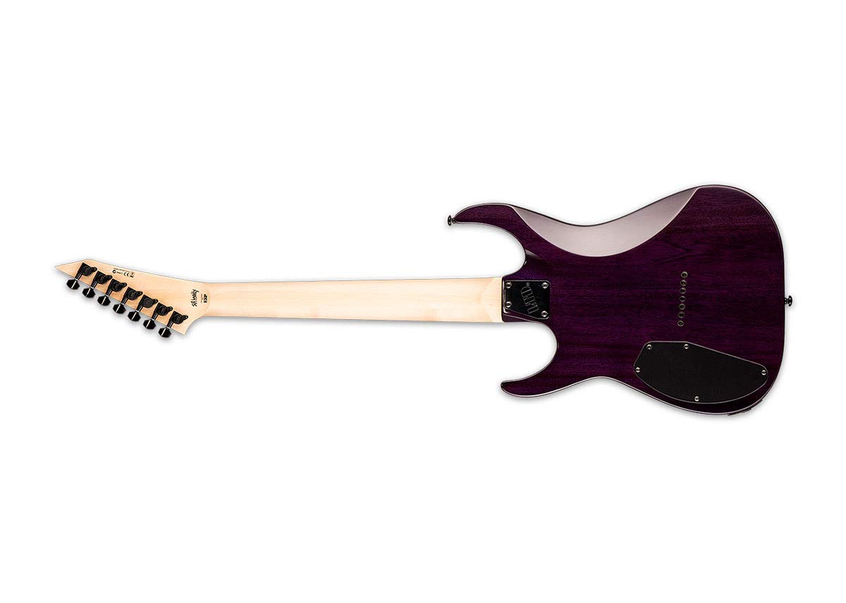 ESP 7 String LTD SH-207 Brian “Head” Welch Signature Series Electric Guitar, See Thru Purple, Right, (LSH207FMSTP)