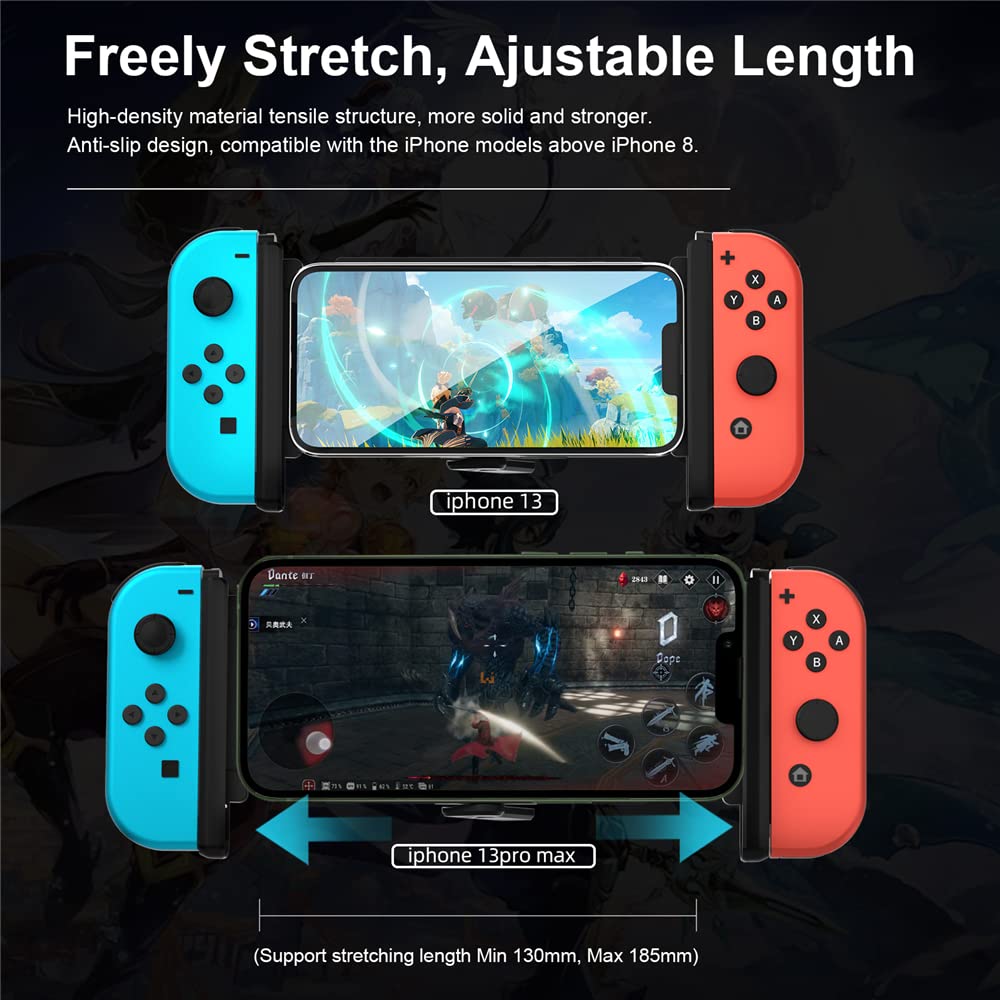 Adapter Mount for Switch Gamepad for i Phone iOS16, Adjustable Phone Holder