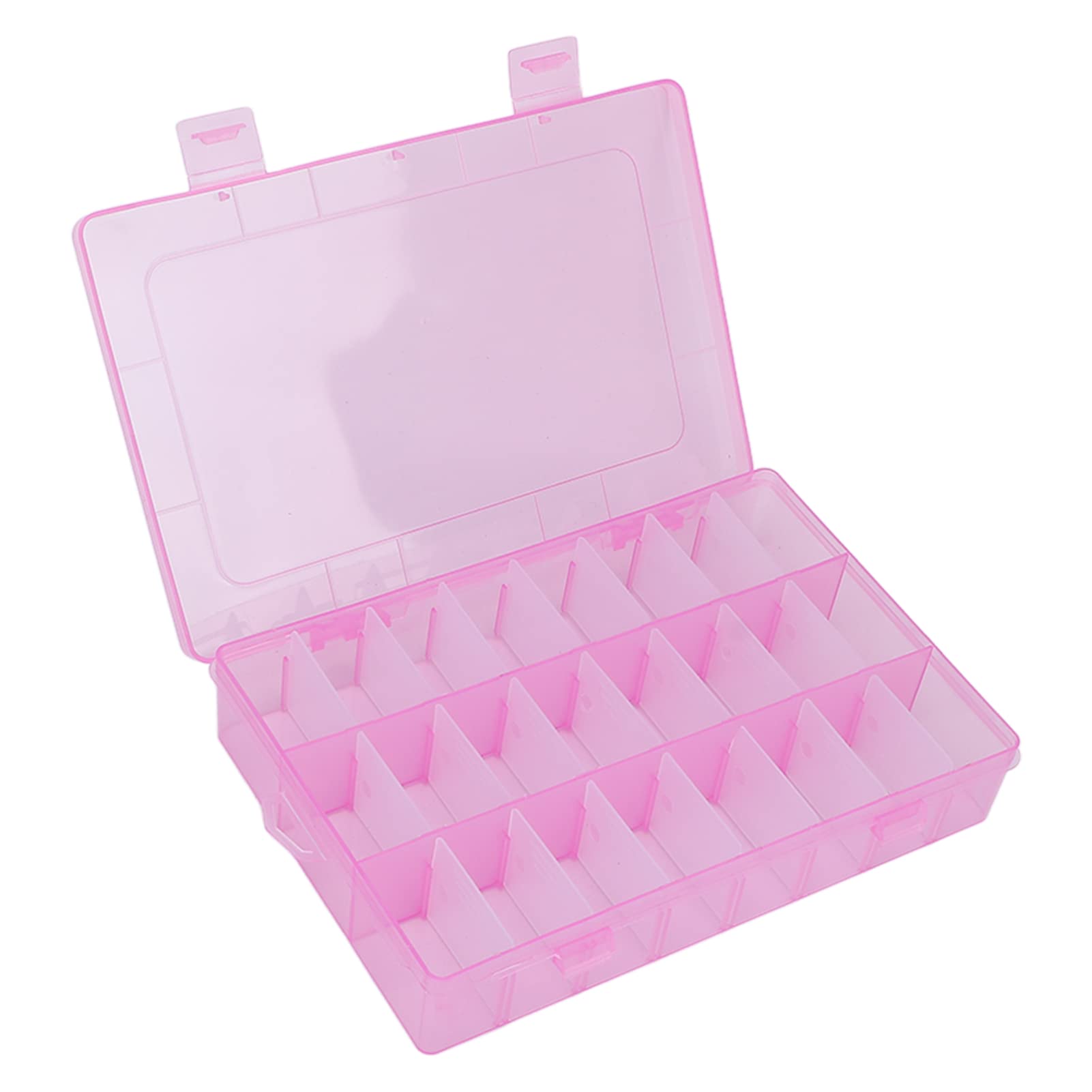 Nail Art Storage Box, 24 Grid Pink Empty Nail Boxes Nail Tips Nail Art Storage Box Plastic Rhinestones Bead Decoration Organizer Case DIY Handmade Gifts Nail Art Supplies Nail Art Container For Beads