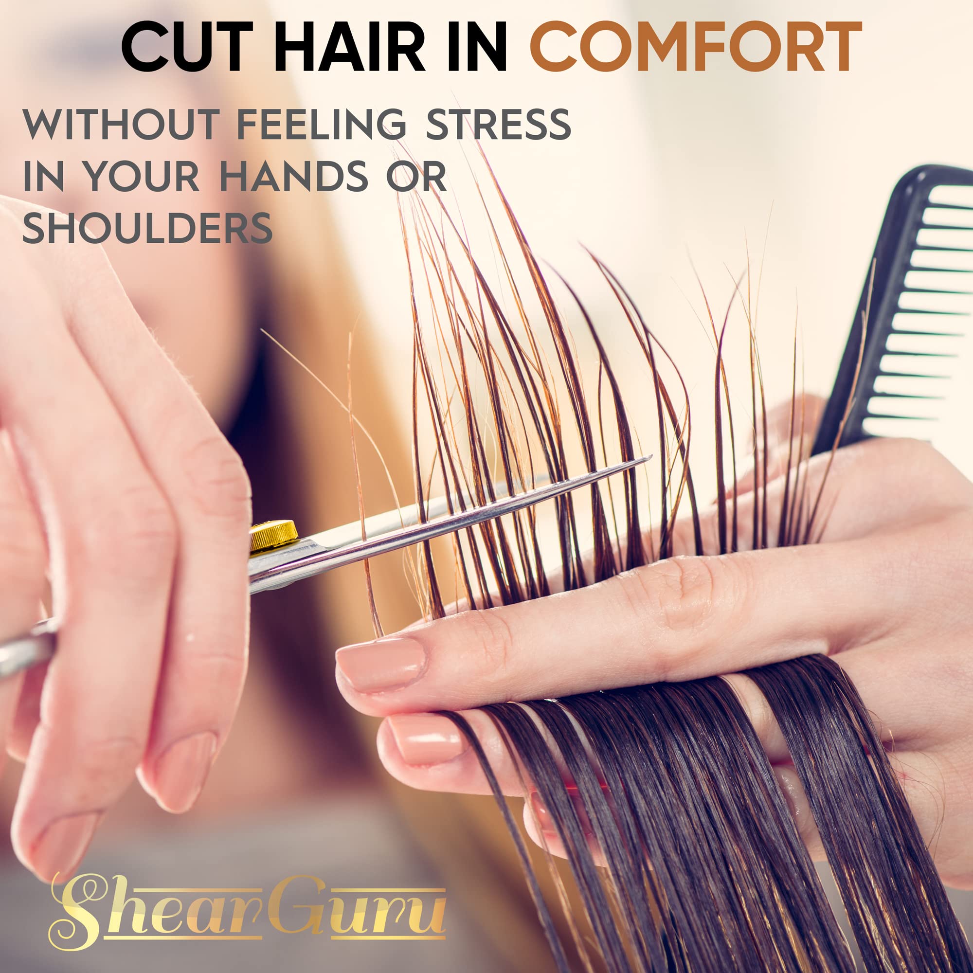 ShearGuru Professional Barber Kit/Salon Haircut Scissors Cutting Set - 6.5"-Straight Edge Razor Sharp Barber Scissors + Texturizing Thinning Shears Styling Hair for Women Men