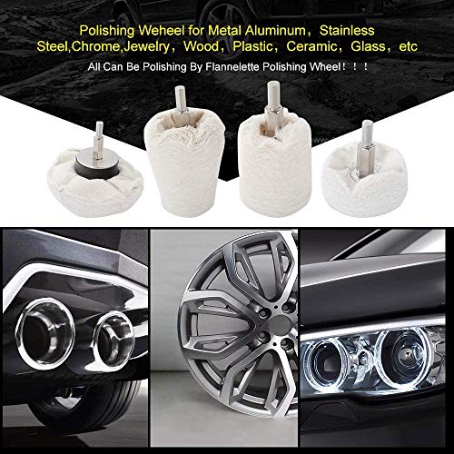 ANWTOTU Polishing Buffing Wheel for Drill - 8Pcs, Polishing Wheel Kit with 1/4 inches Hex Shafts for Manifold/Aluminum/Stainless Steel/Chrome