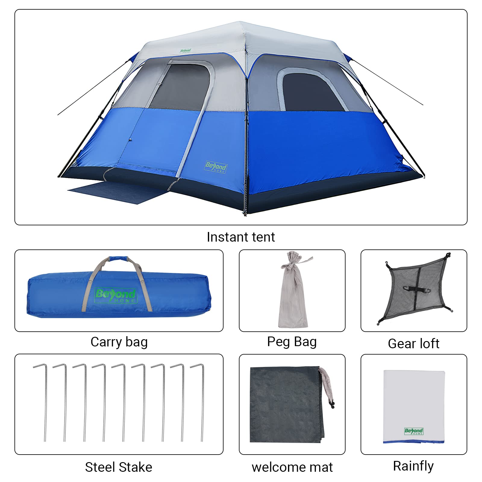 6 Person Instant Cabin Tent, Ultralight 1 Person Camping Sleeping Pad