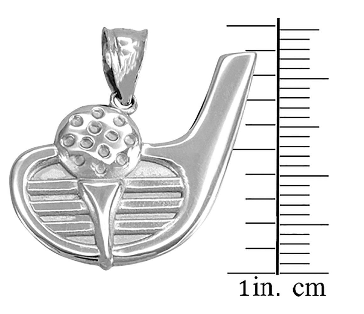 925 Sterling Silver Golf Ball and Putter Sports Charm Pendant