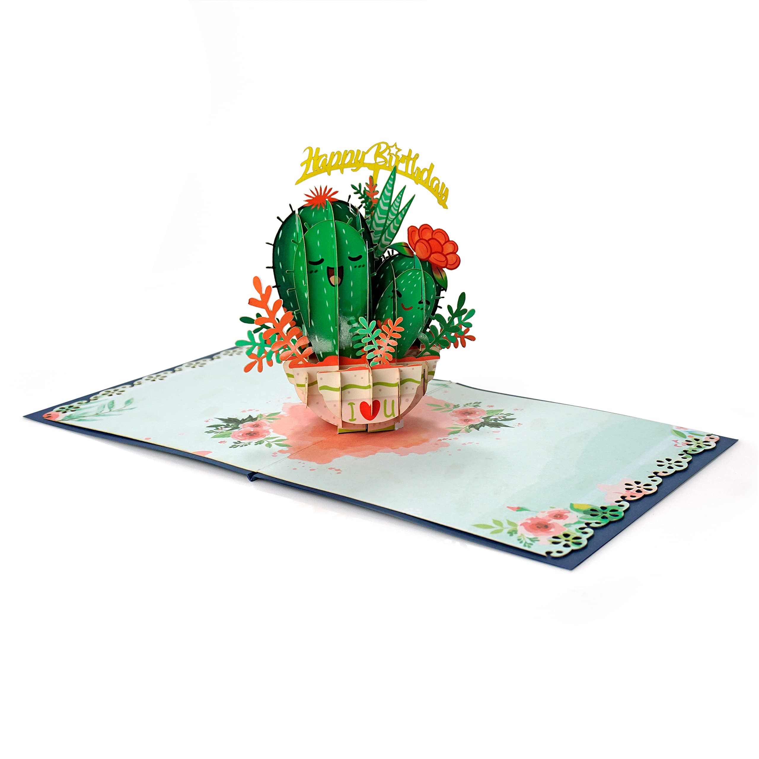 CUTPOPUP Happy Birthday Card Pop Up, 3D Greeting Card (Cactus)