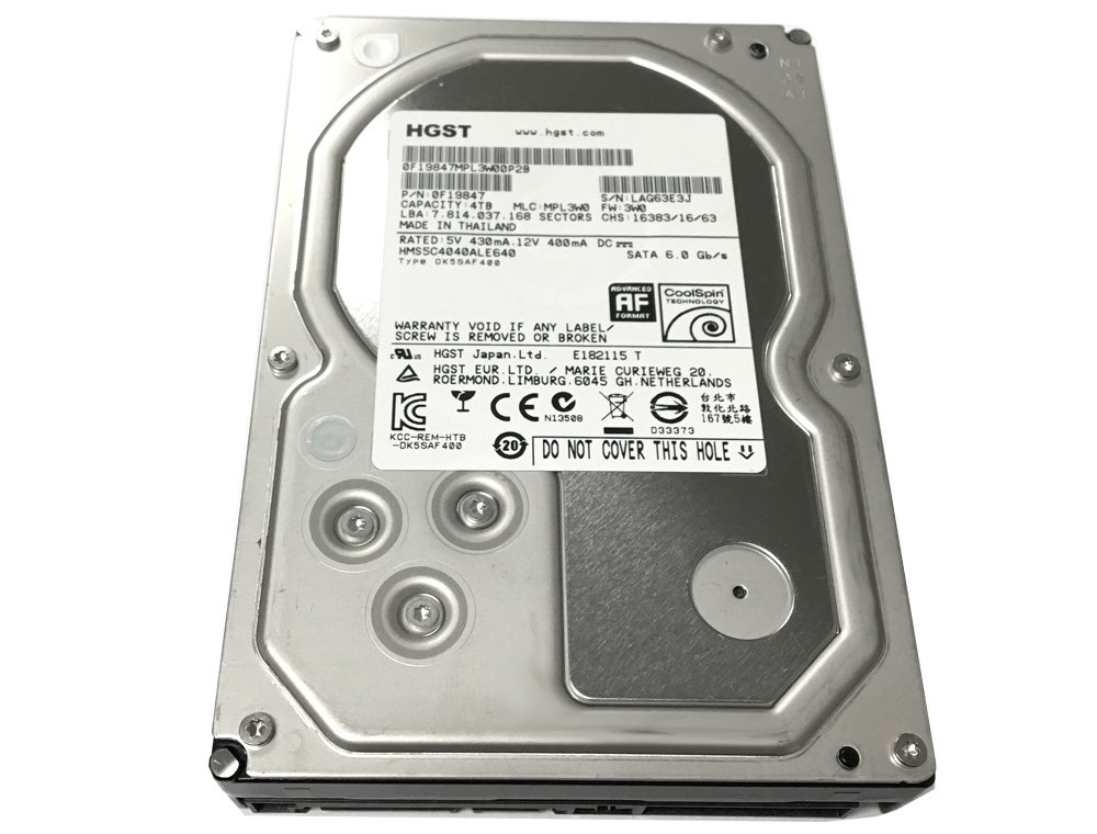 HGST MegaScale DC 4000.B HMS5C4040ALE640 (0F19847) 4TB Coolspin 64MB Cache SATA 6.0Gb/s 3.5" Enterprise Hard Drive w/ 3 Years Warranty