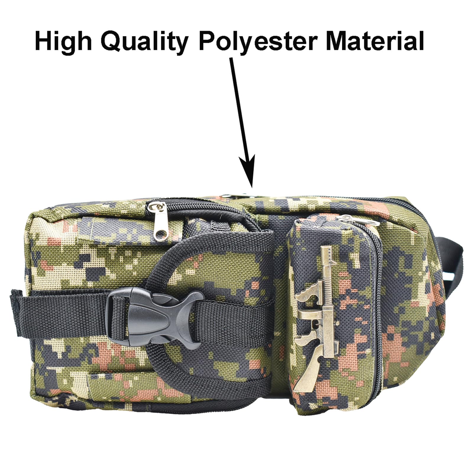 Maydahui Camo Pencil Case Guns Shape Large Capacity Pen Pouch Holder 3 Compartments Pencil Bag Stationery Box Storage Organizer Small Pattern Green