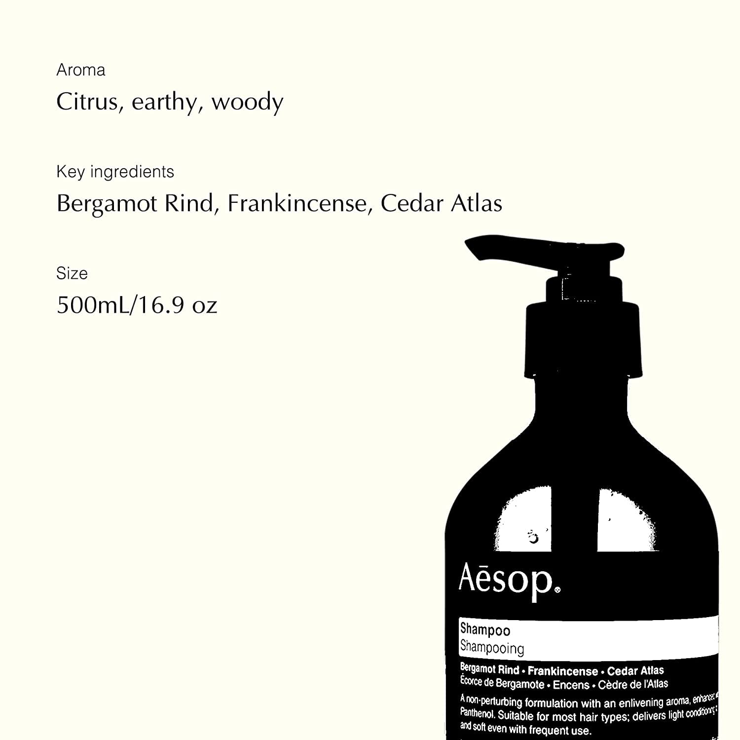 Aesop Shampoo, Conditioner, Geranium Leaf Body Cleanse, Reverence Aromatique Hand Wash | 500mL/16.9 fl oz | Paraben, Cruelty-free & Vegan