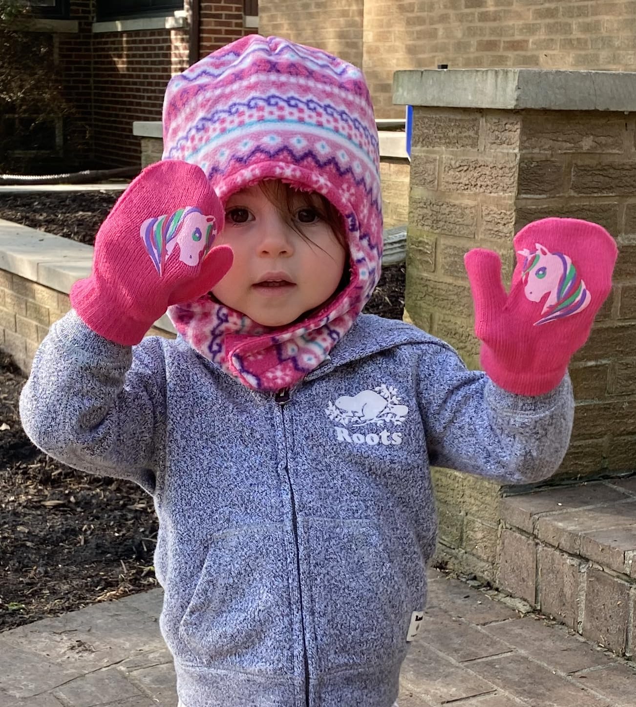 N'Ice Caps Kids Magic Stretch Gloves Mitten 3 Pairs Toddler Boys Girls Winter (2-4 Years, Trucks - Navy/Charcoal/Black Mittens)