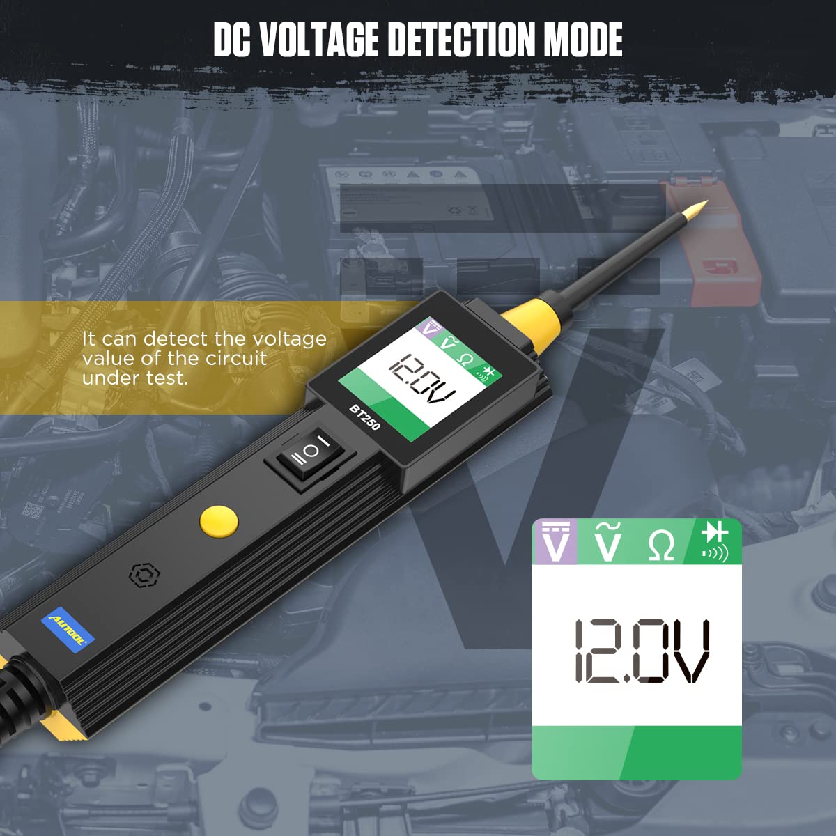 Automotive Circuit Probe Kit, 12V 24V Car Circuit Tester Electrical System Tool, Digital Voltage Tester, Multimeter, Short Finder,Relay Fuse Tester,AC DC Diode Resistance Tester