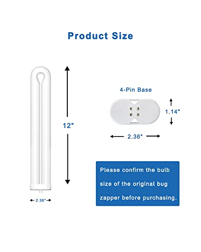 BF150 Bug Zapper Replacement Bulb Compatible with Flowtron BK-80D, MC9000, and FC7600, 12 Inch FUL40T8/BL U Type Light Bulb for 40W Electronic Insect Killer, 1 Pack