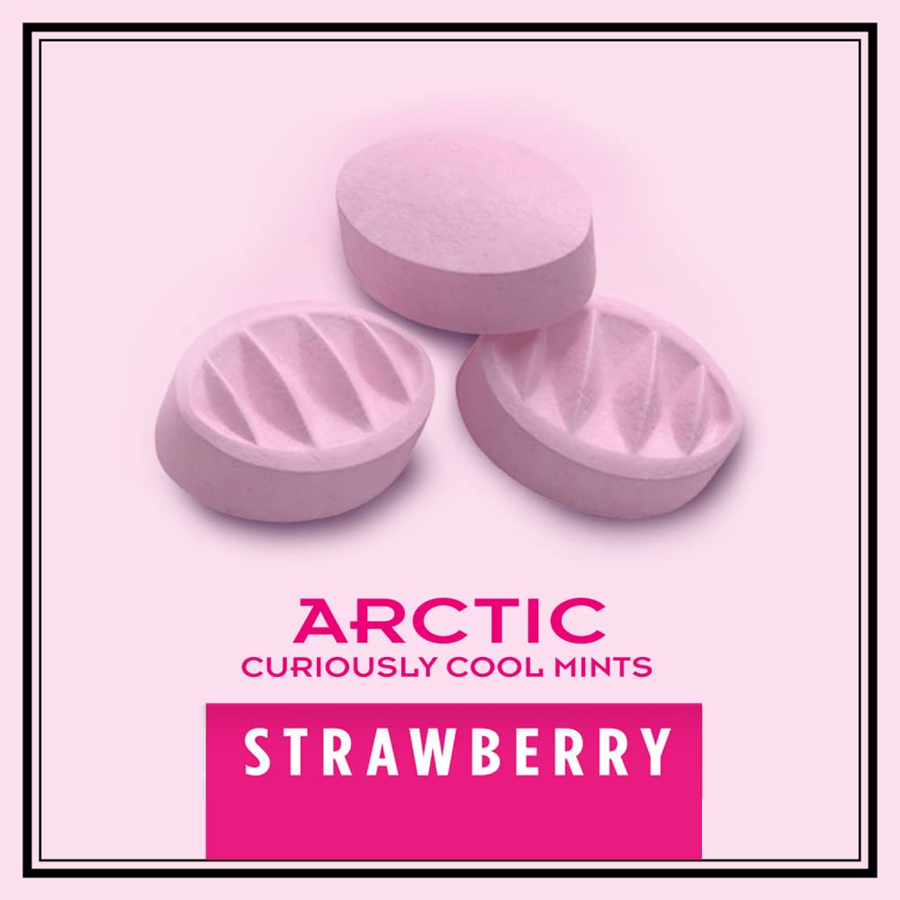ALTOIDS Arctic Strawberry Breath Mints Hard Candy Bulk, 1.2 oz Tin (Pack of 8)